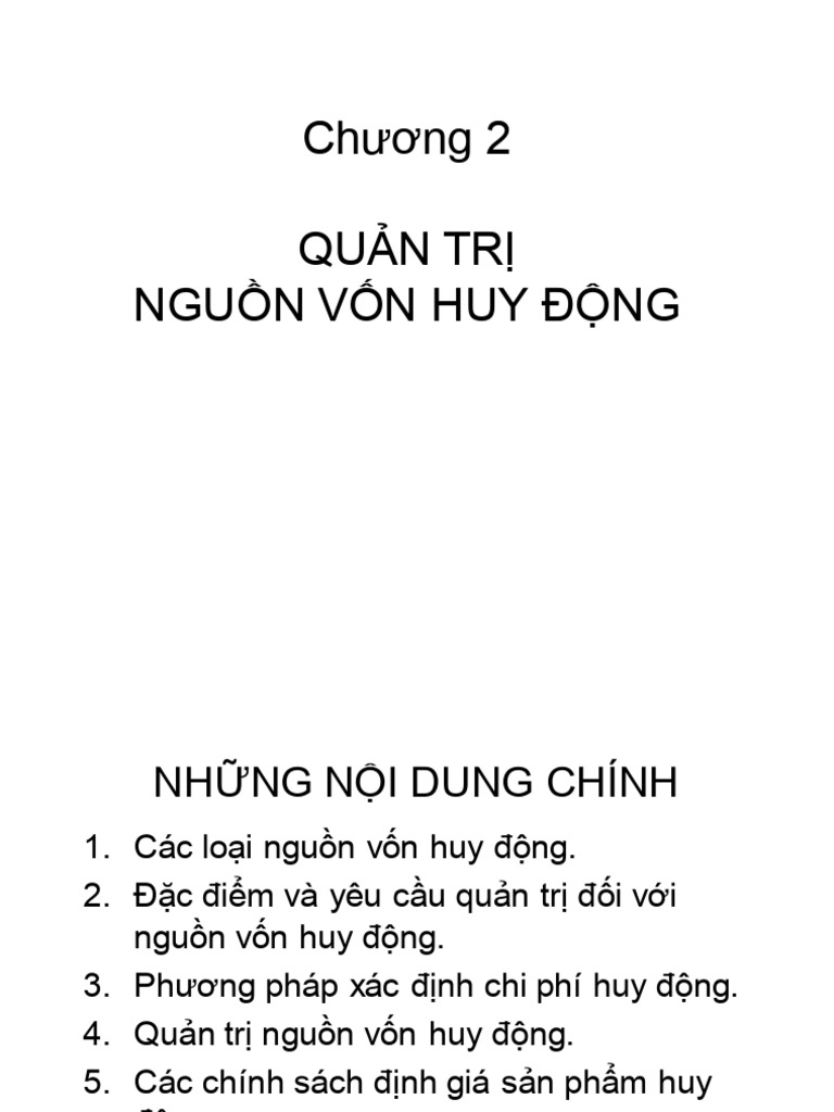 Tailieuxanh Handaunt Chuong 2 Quan Tri Nguon Von Huy Dong 3535 | PDF