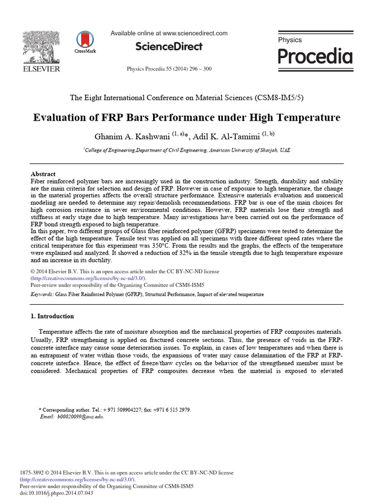 FRP-HIGH TEMPERATURE | PDF | Fibre Reinforced Plastic | Fracture
