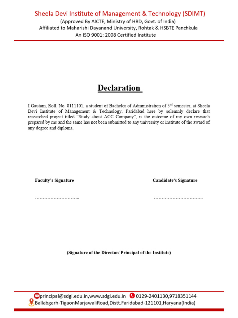 Declaration (Gautam) | PDF