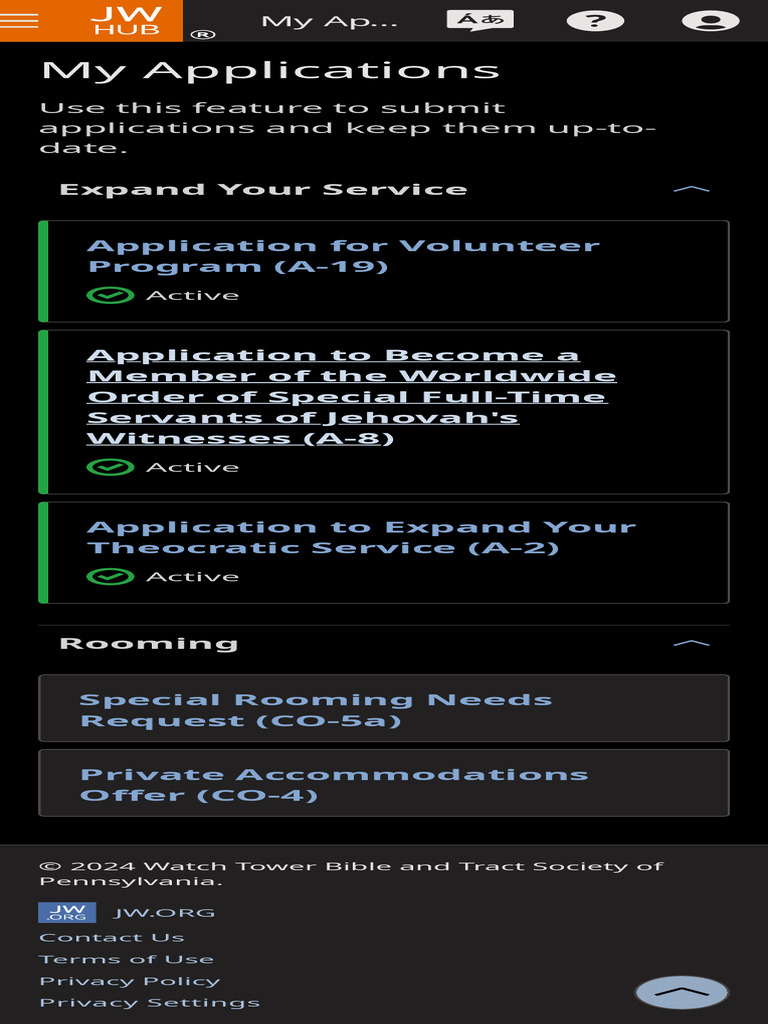 My Applications Applications JW Hub | PDF