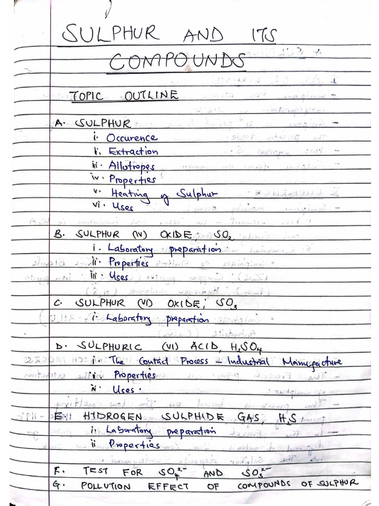 SULPHUR AND IT'S COMPOUNDS | PDF