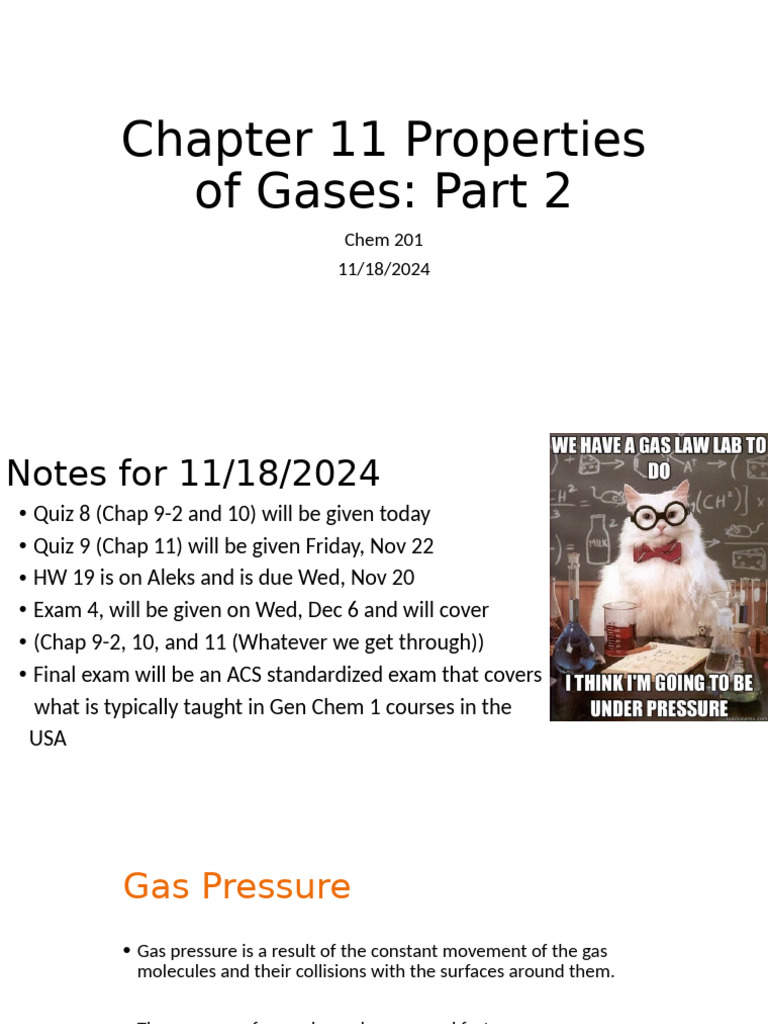 Chap 11 Part 2 | PDF | Gases | Pressure