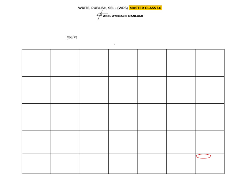 (WPS) MASTER CLASS 1.0 A 30-DAYS WRITING CHALLENGE ACCOUNTABILITY CHECK ...