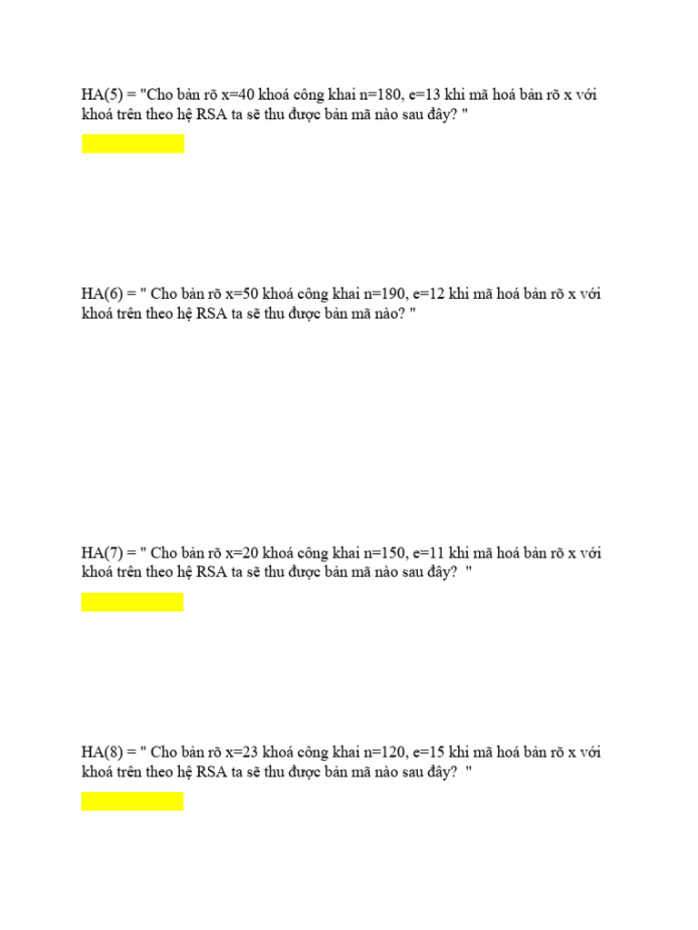 Cau Hoi Trac Nghiem Va Dap an on Tap Mon Bao Mat Truong Dai Hoc Kinh d 137274 | PDF