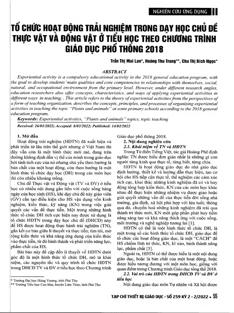 HĐTN_Thuc vat & dong vat | PDF