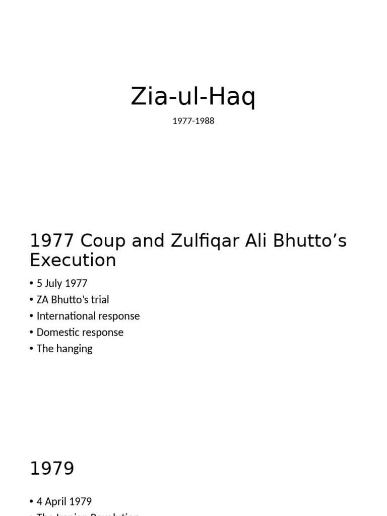 Zia-Ul Haq (1977-1988) | PDF