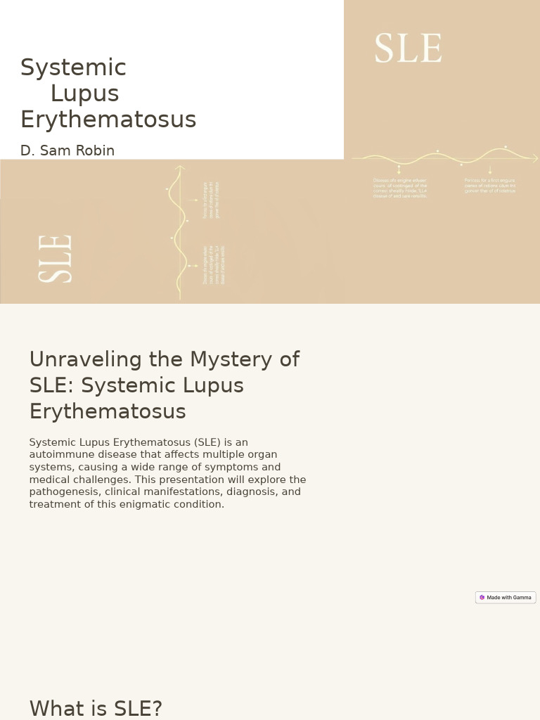 Unraveling The Mystery of SLE Systemic Lupus Erythematosus | PDF ...