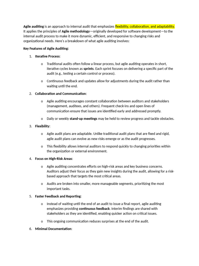 Agile Auditing | PDF | Agile Software Development | Audit