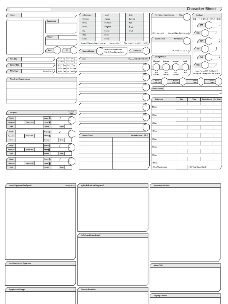 Empire of Steel Character Sheet | PDF | Role Playing Games | Gaming