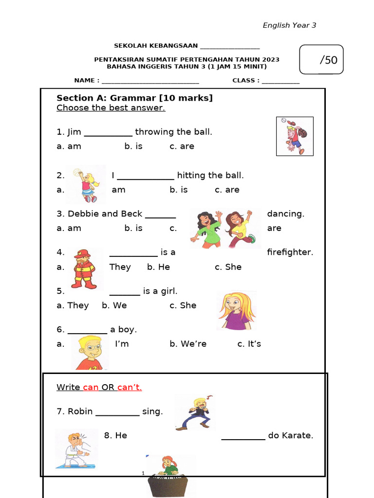 Midyear English Year 3 | PDF | Bees