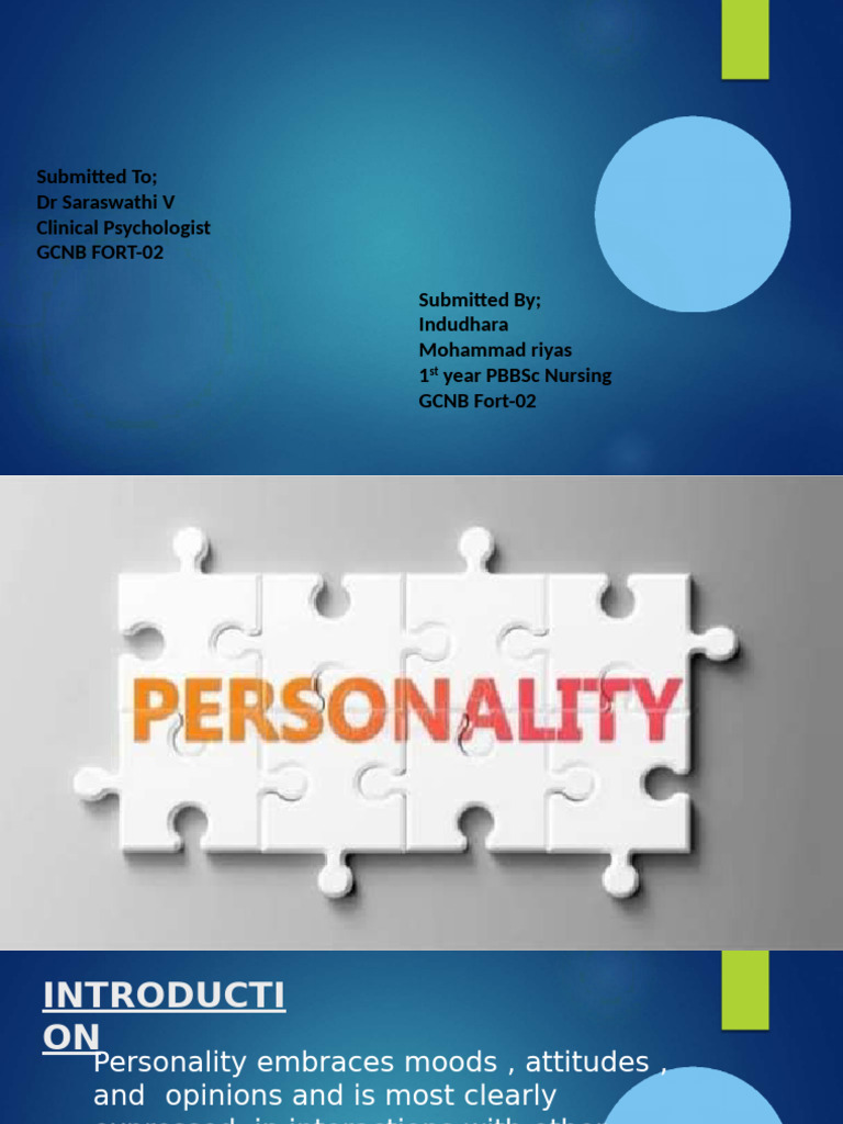 Personality PPT Riyas Indu-1 | PDF | Id | Psychology