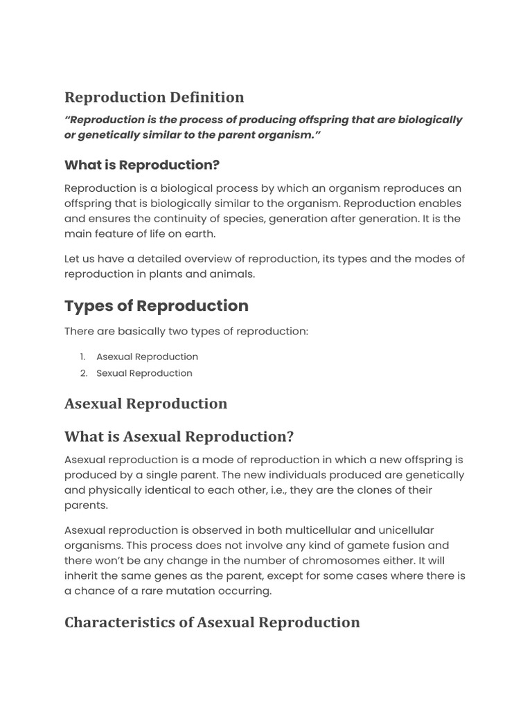Reproduction_ (1) | PDF | Sexual Reproduction | Reproduction