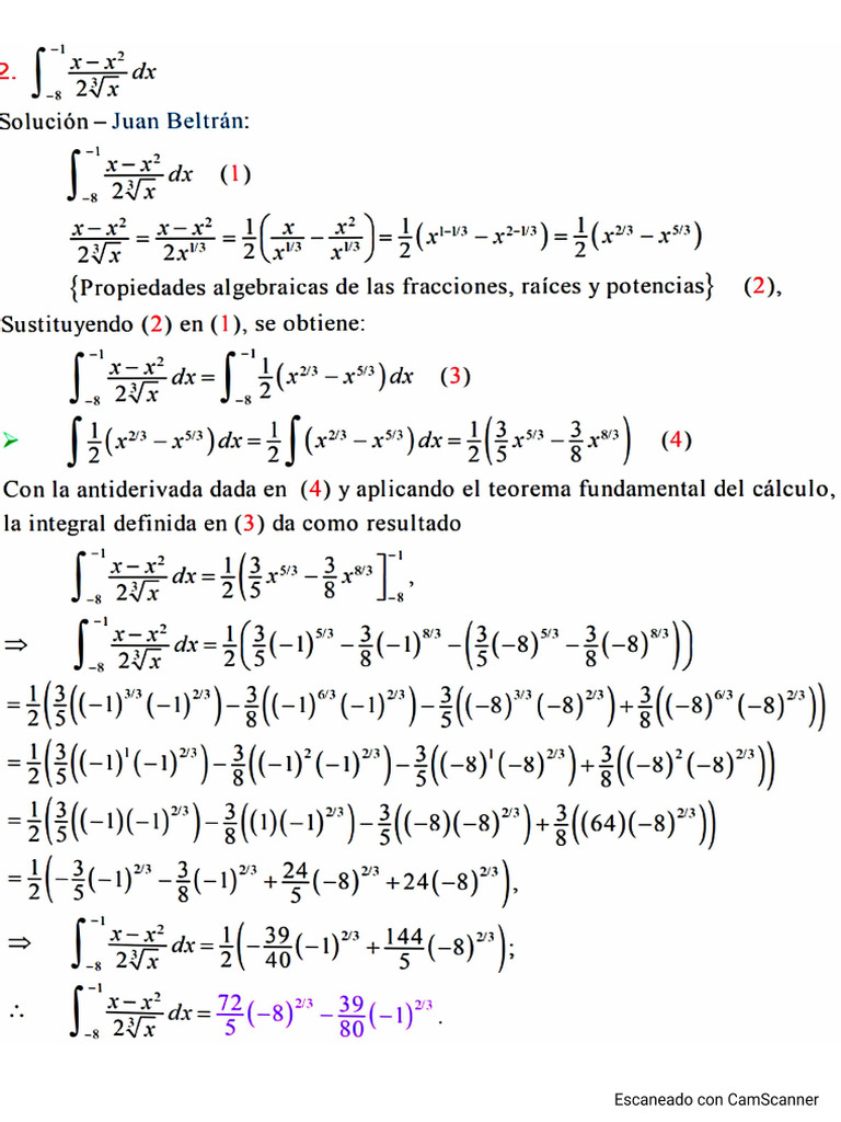 Calculo Integral Ejemplo | PDF