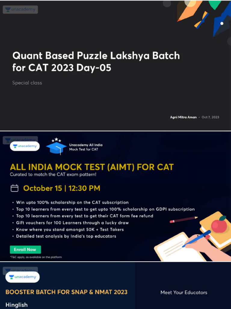 Quant Based Puzzle Lakshya Batch for CAT 2023 Day05 No Anno | PDF