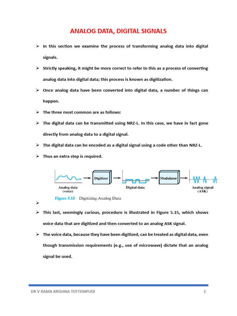 Analog Data, Digital Signals - 304 | PDF | Signal To Noise Ratio | Sampling (Signal Processing)