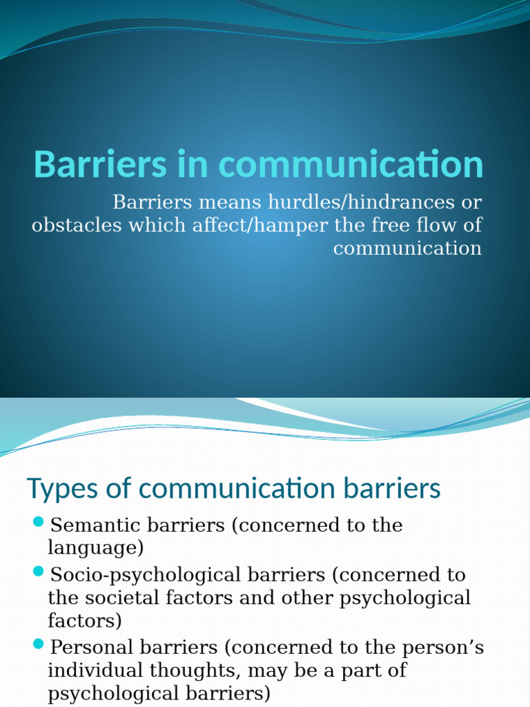 Barriers of Communication | PDF | Communication | Thought