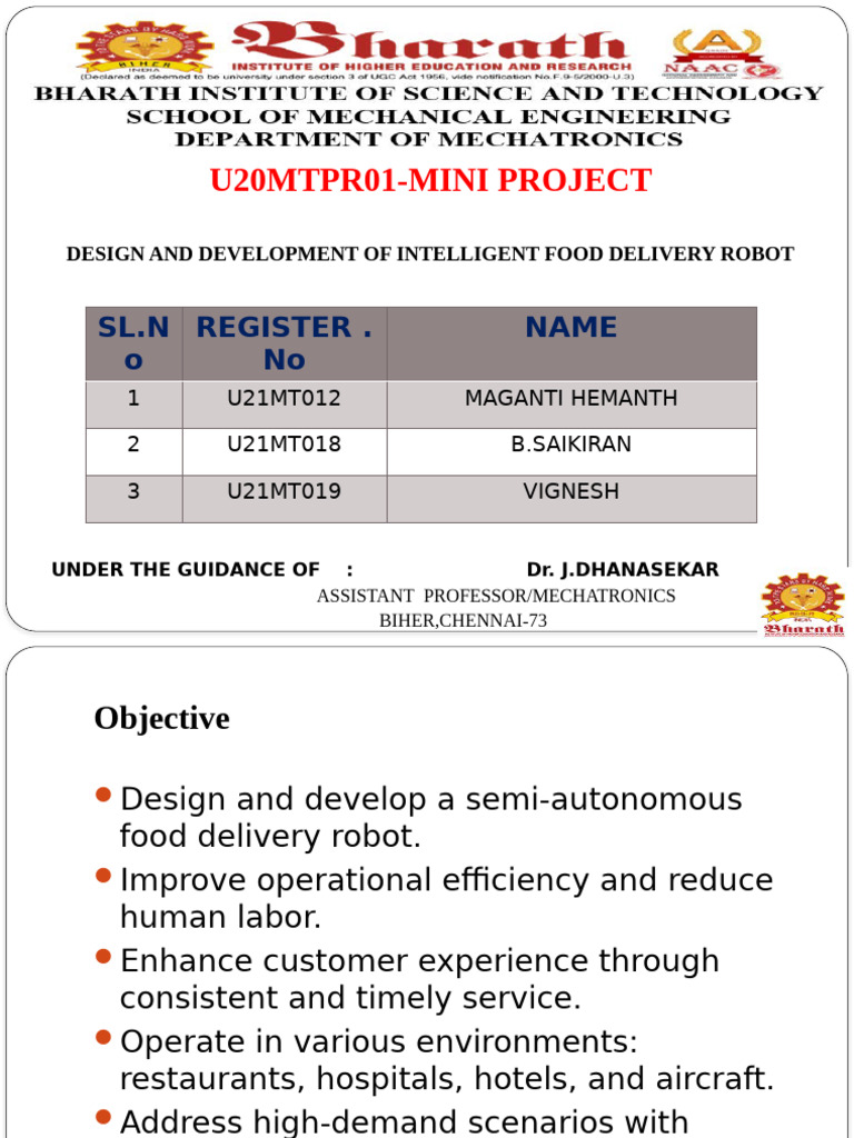 Final PPT Mini - Project | PDF | Robot | Robotics