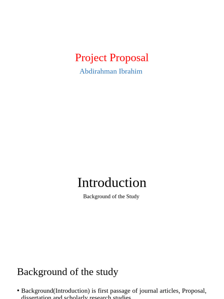 Background Study for Water Project Proposal | PDF | Water Scarcity ...