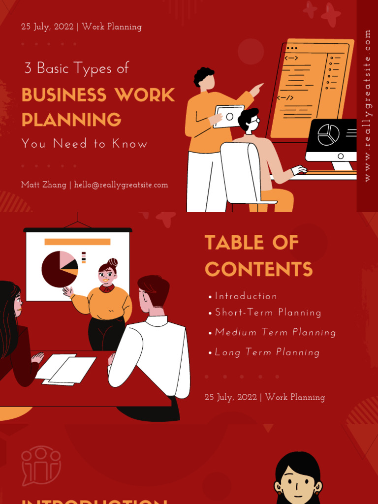 Red Orange Illustration Work Plan Presentation | PDF