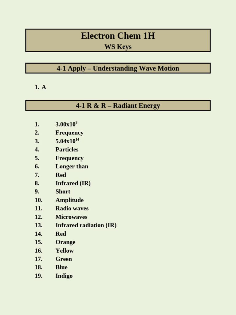 electron_ws_keys | PDF | Electromagnetic Radiation | Energy Level
