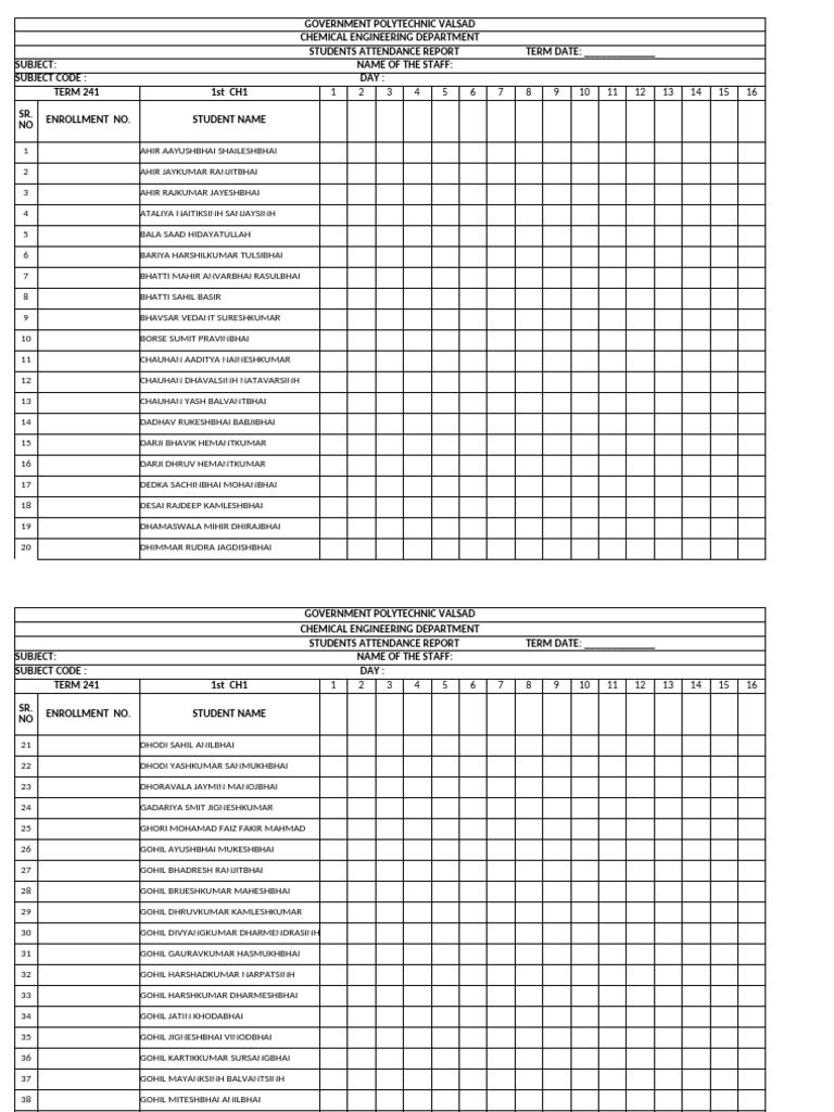 1st Sem Muster T-241_3rd Round Admited | PDF