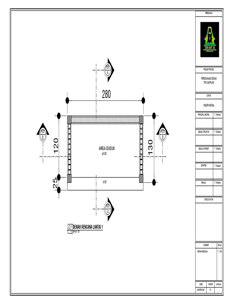 Denah dan Detail Arsitektur Pos Kampling | PDF