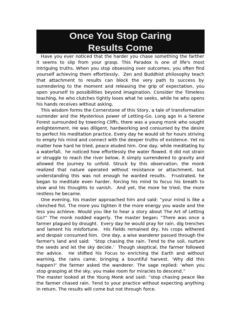 Once You Stop Caring | PDF | Meditation