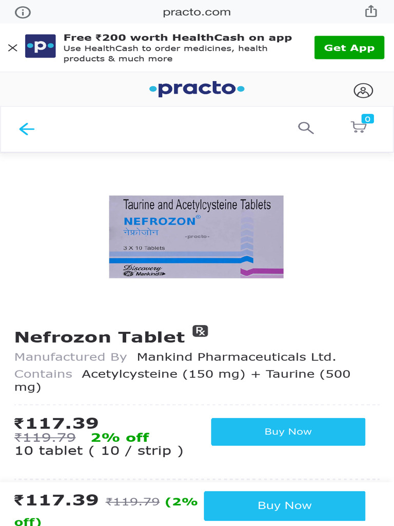 Nefrozon Tablet - Uses, Dosage, Side Effects, Pri | PDF