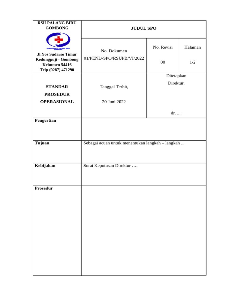 TEMPLATE SPO TERBARU 2022 | PDF