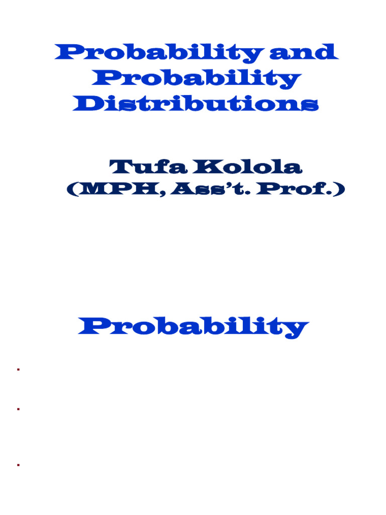 Probability and Probability Distributions | PDF | Probability | Probability Distribution