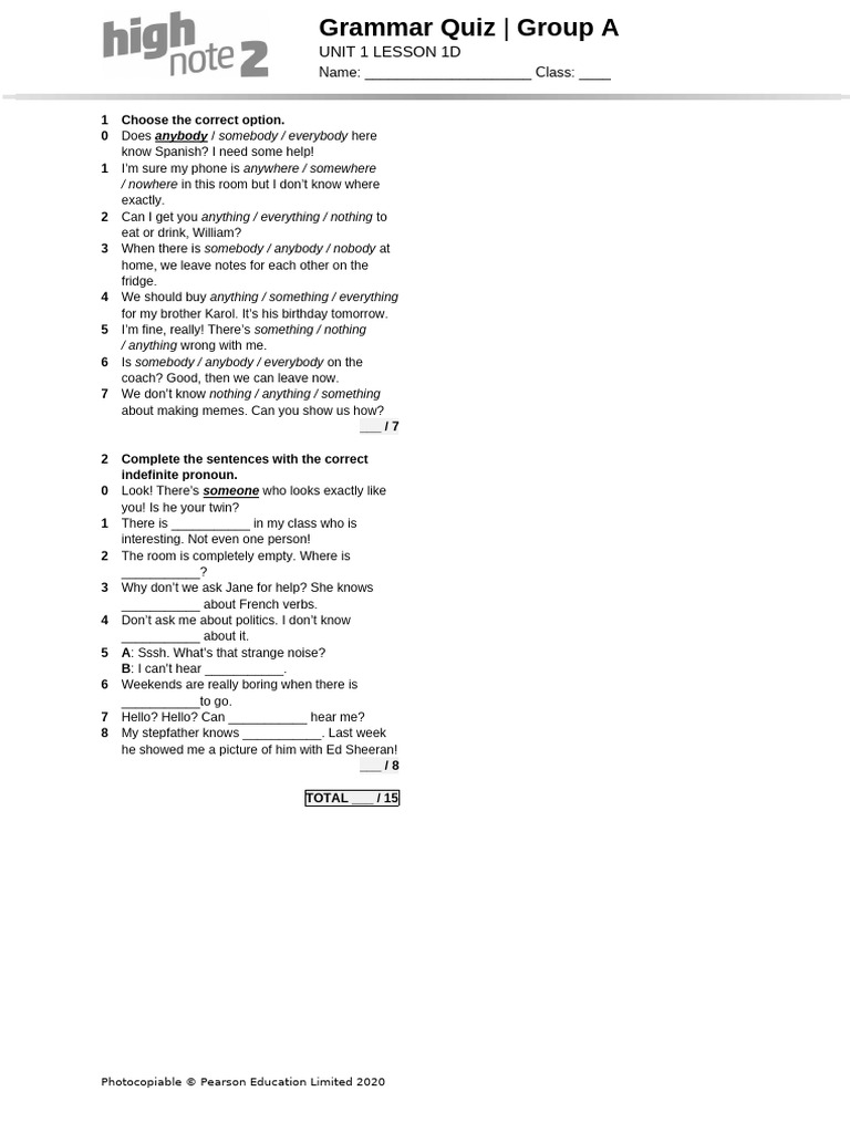 Grammar Quiz for English Learners | PDF