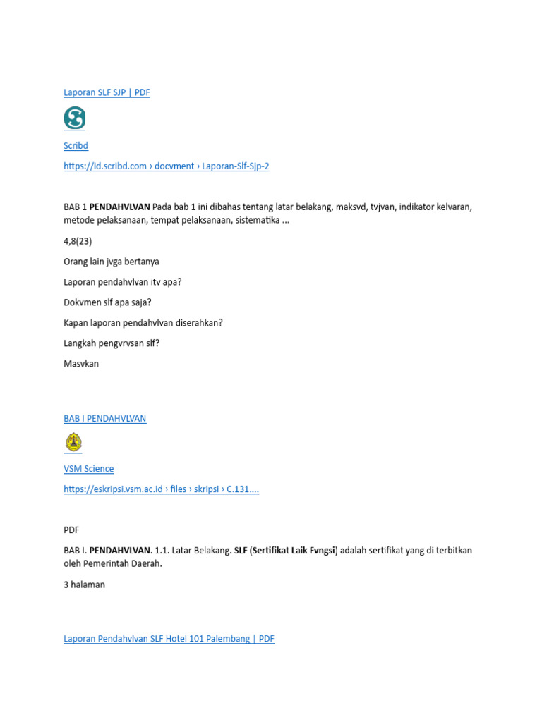 Laporan SLF SJP 3 | PDF