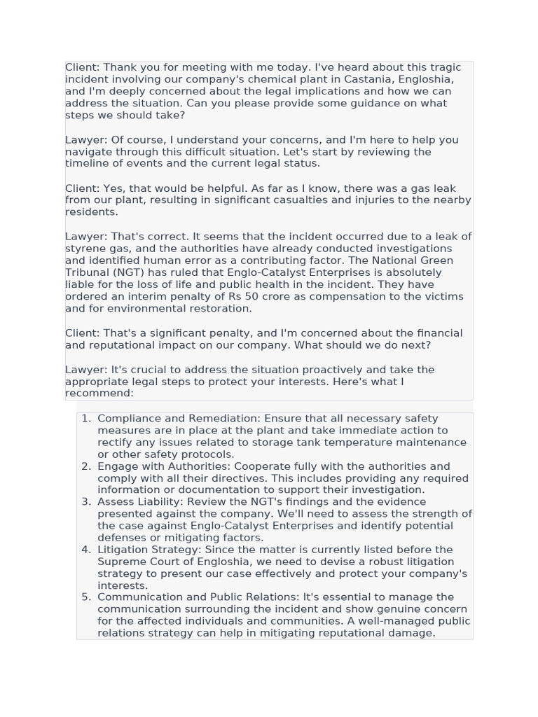 Client Counsel Conversation | PDF | Bankruptcy | Justice