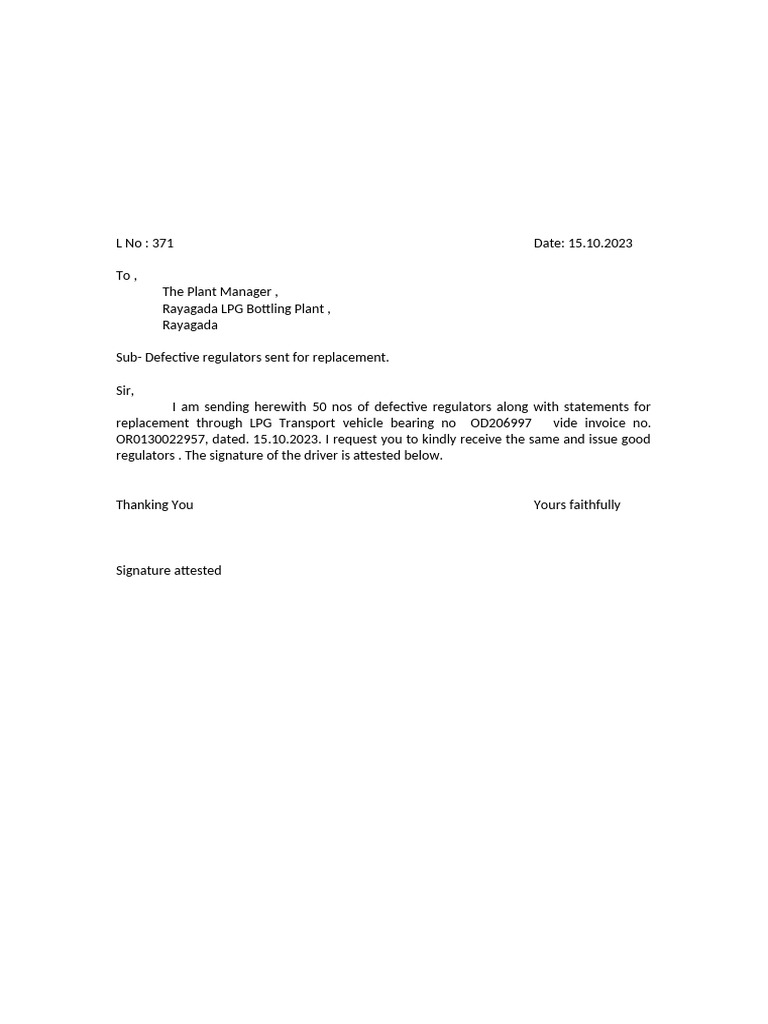 Defective Regulator Sent | PDF