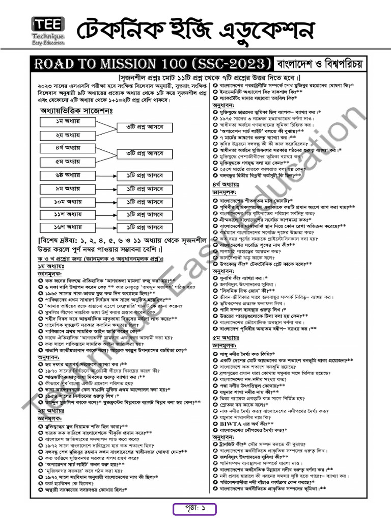 BGS SSC 2023 Final + OK Suggestion | PDF