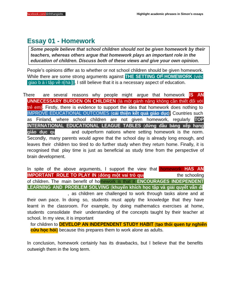 Highlight E1 - Homework | PDF | Homework | Behavior Modification