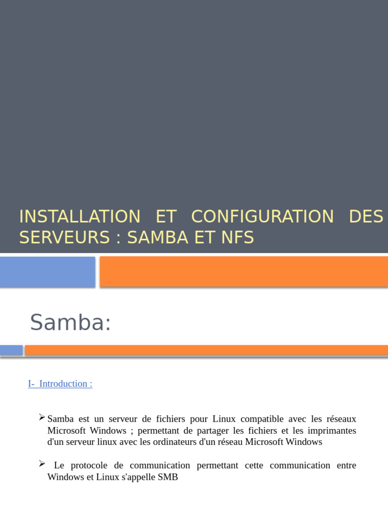 samba_nfs | PDF | Serveur (Informatique) | Logiciel utilitaire