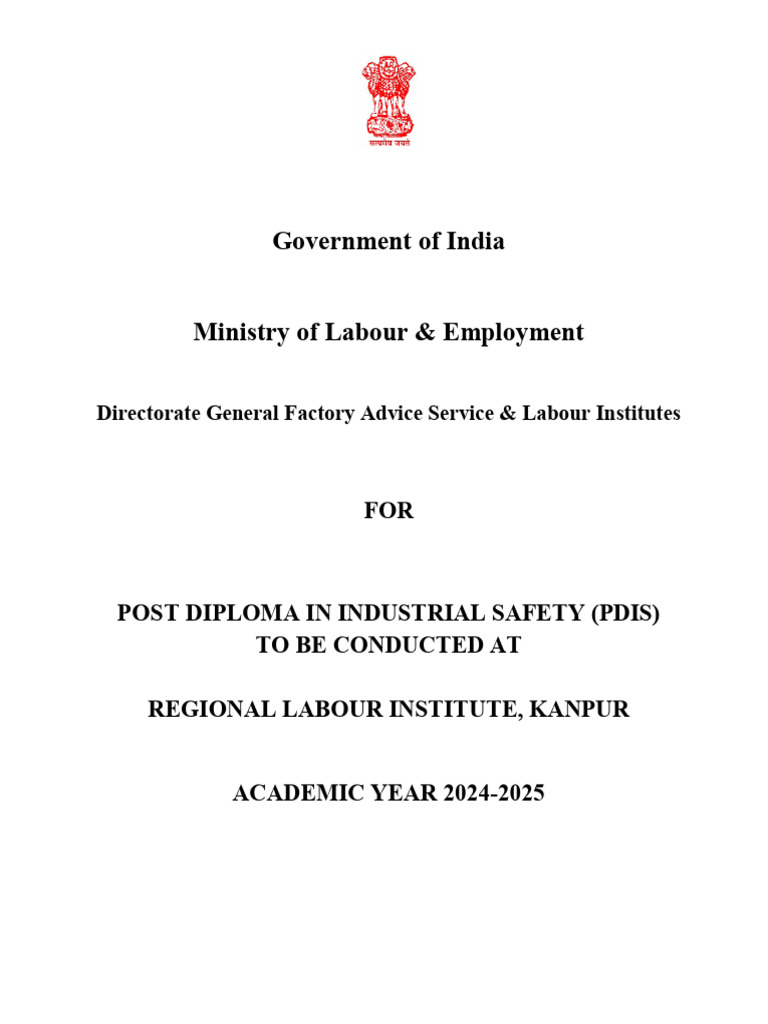PDIS Admission 2024-2025 at RLI Kanpur | PDF | Occupational Safety And ...