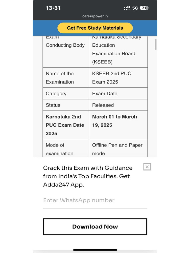 Karnataka 2nd PUC Time 2025 Out, Check Class 12th Exam Dates Here ...
