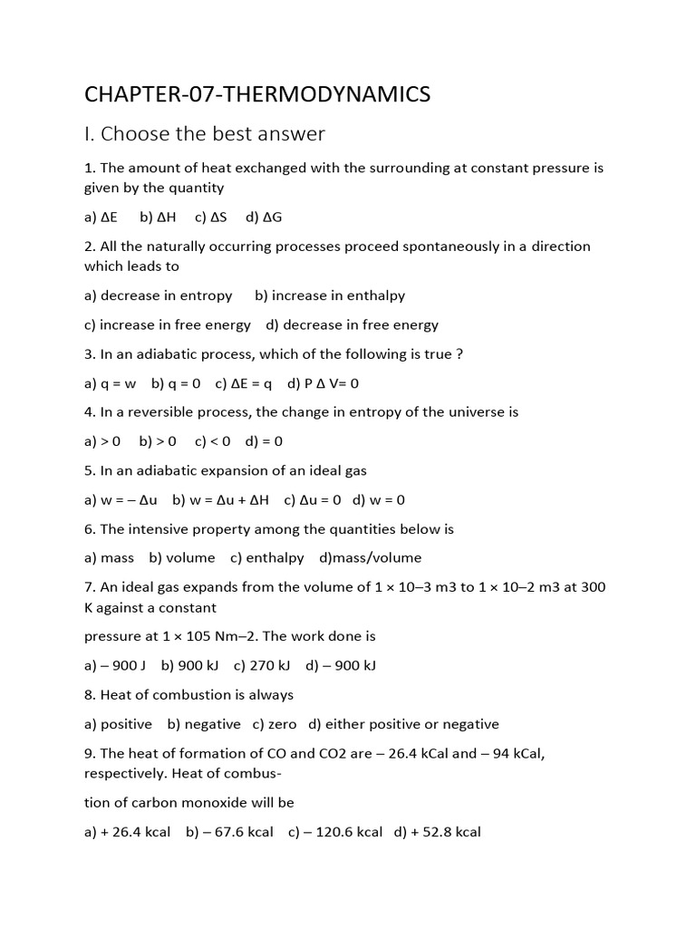 Chapter 7 PDF | PDF | Gibbs Free Energy | Entropy