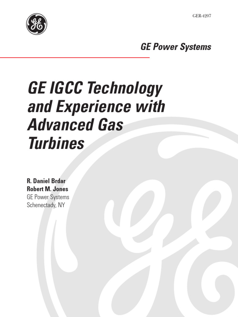 Ge Igcc Technology and Experience With Advanced Gas Turbines GER4207 | PDF | Combustion ...
