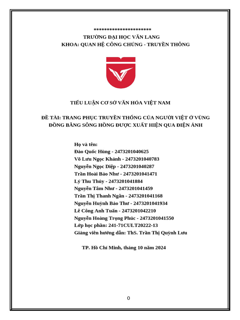 bài-tiểu-luận-CSVHVN-VLU-THAM-KHAO | PDF