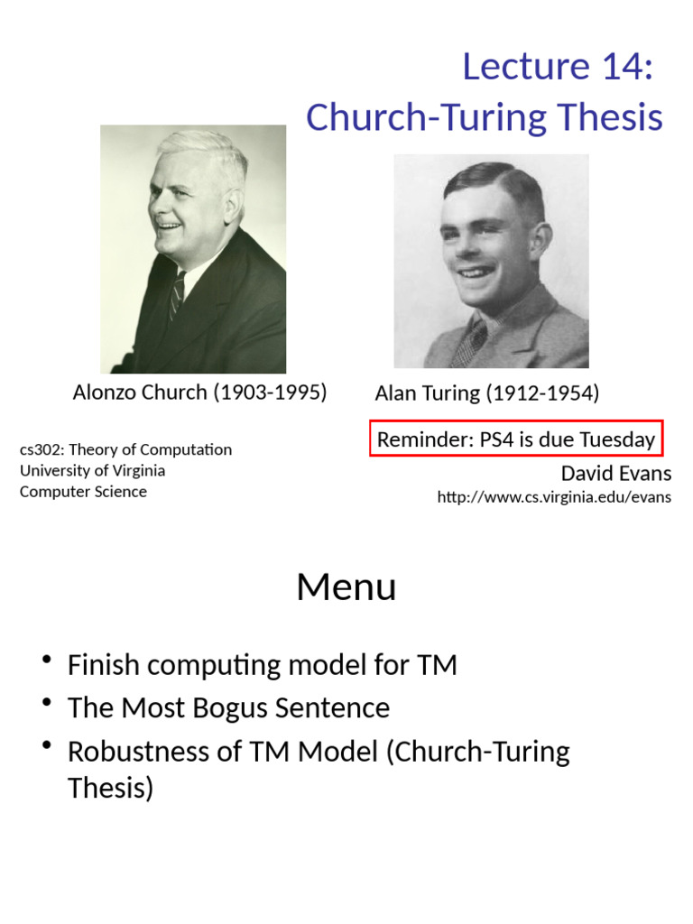 class14 | PDF | Algorithms | Computability Theory