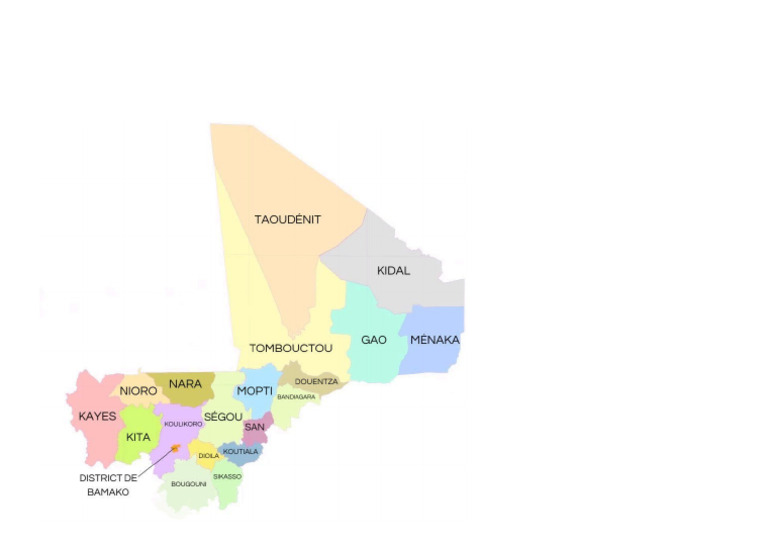 Cartes Des Régions Du Mali, Depuis 2023 | PDF