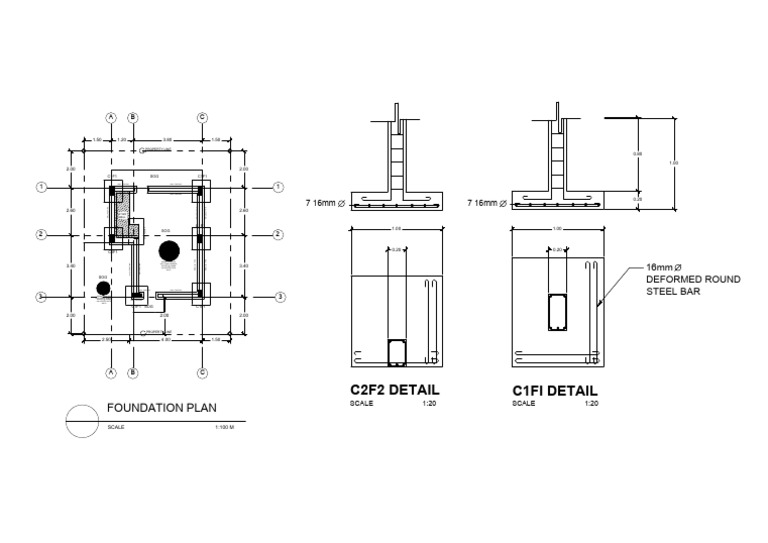 Bt Foundation Plan 1st Pdf Reinforced Concrete Steel