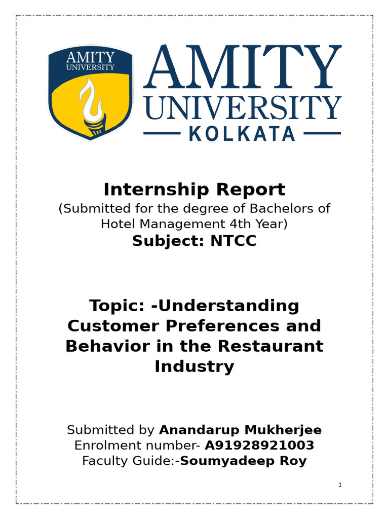 Anandarup Mukherjee NTCC Report | PDF | Menu | Restaurants