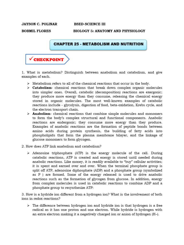 POLINAR_CHAPTER 25 | PDF | Adenosine Triphosphate | Glycolysis