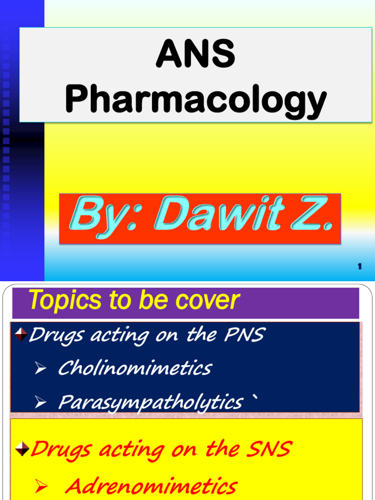 On ANS Pharmacology For PCI at ECUSTA | PDF | Acetylcholine | Nervous ...