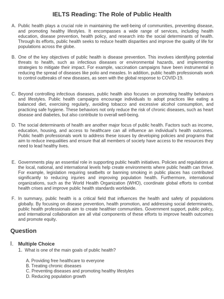 Review (Reading_Health) | PDF | Public Health | Preventive Healthcare