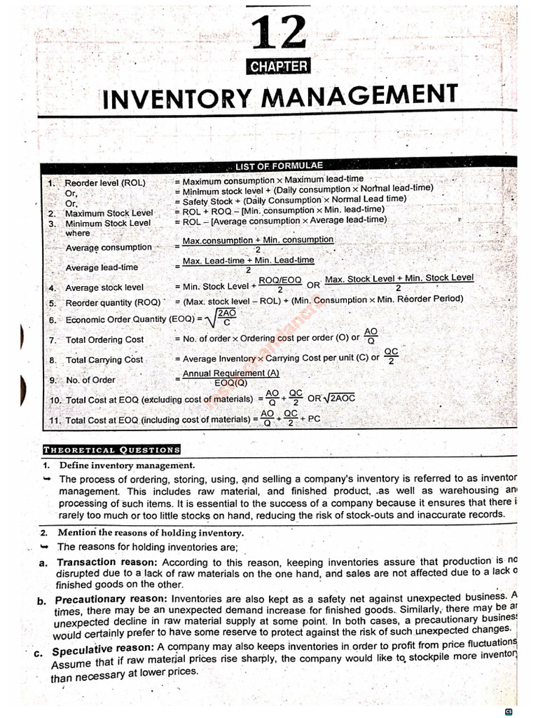 012 Inventory Management | PDF